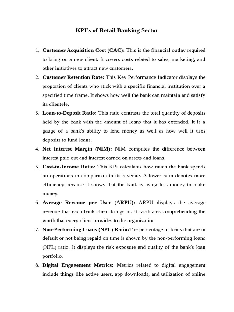 Key KPIs for Retail Banking Success | PDF