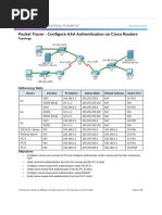 7.2.6 Packet Tracer - Configure Local AAA For Console and VTY Access - ILM | PDF | Computer ...