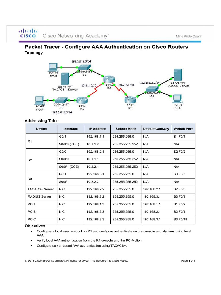 Configure AAA Authentication On Cisco Routers | PDF | Radius | Password
