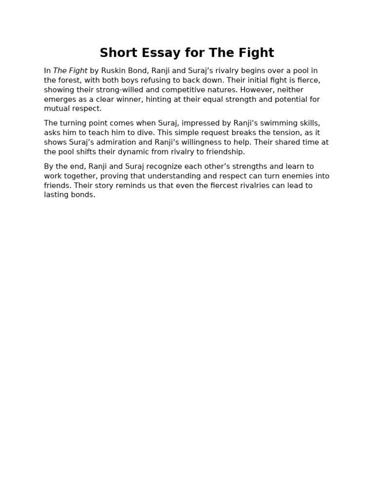 Short Essay for the Fight | PDF