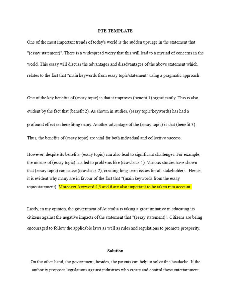 PTE TEMPLATE NEW 2023 (AutoRecovered) | PDF | Essays | Human Communication