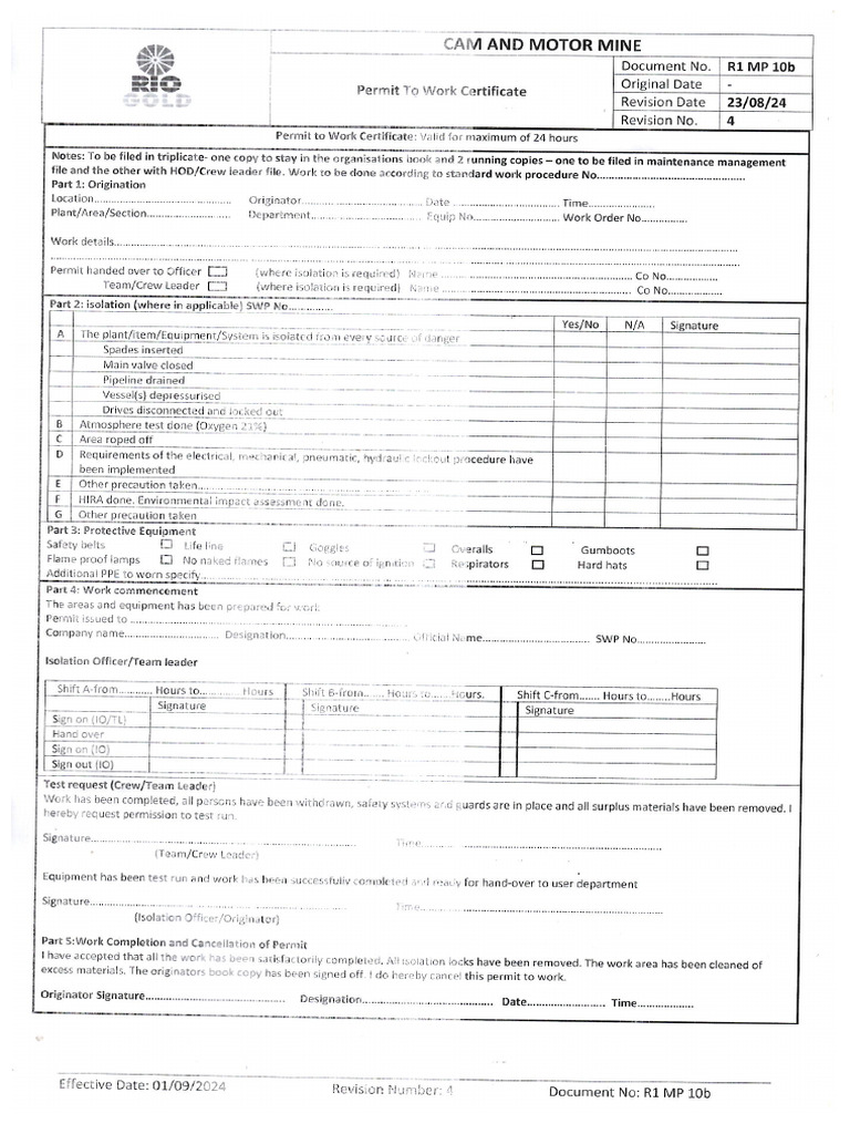 Permit To Work | PDF