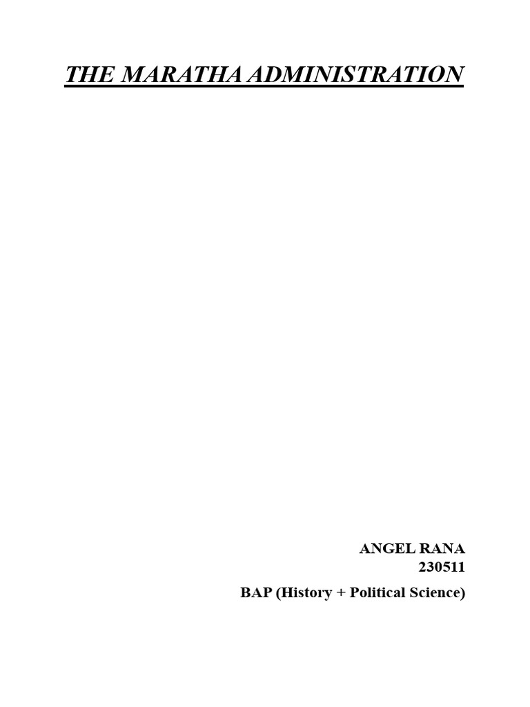 The Maratha Administration | PDF | Historian | Historiography