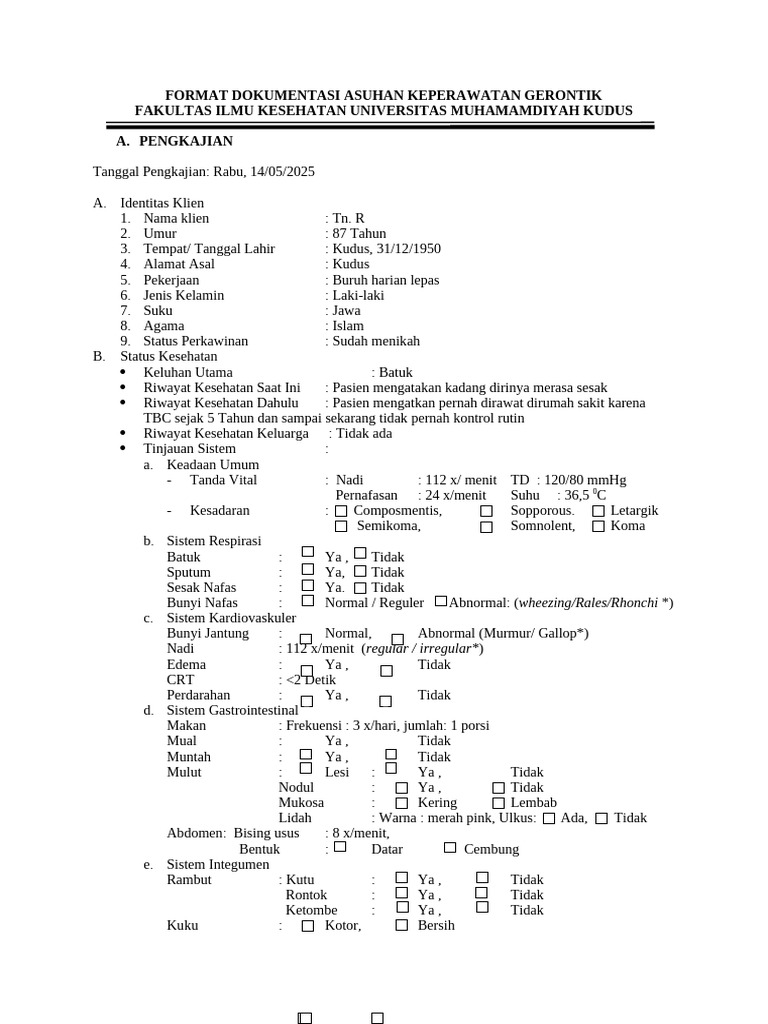 ASKEP Gerontik Nurul Istiqomah (242022010014) | PDF