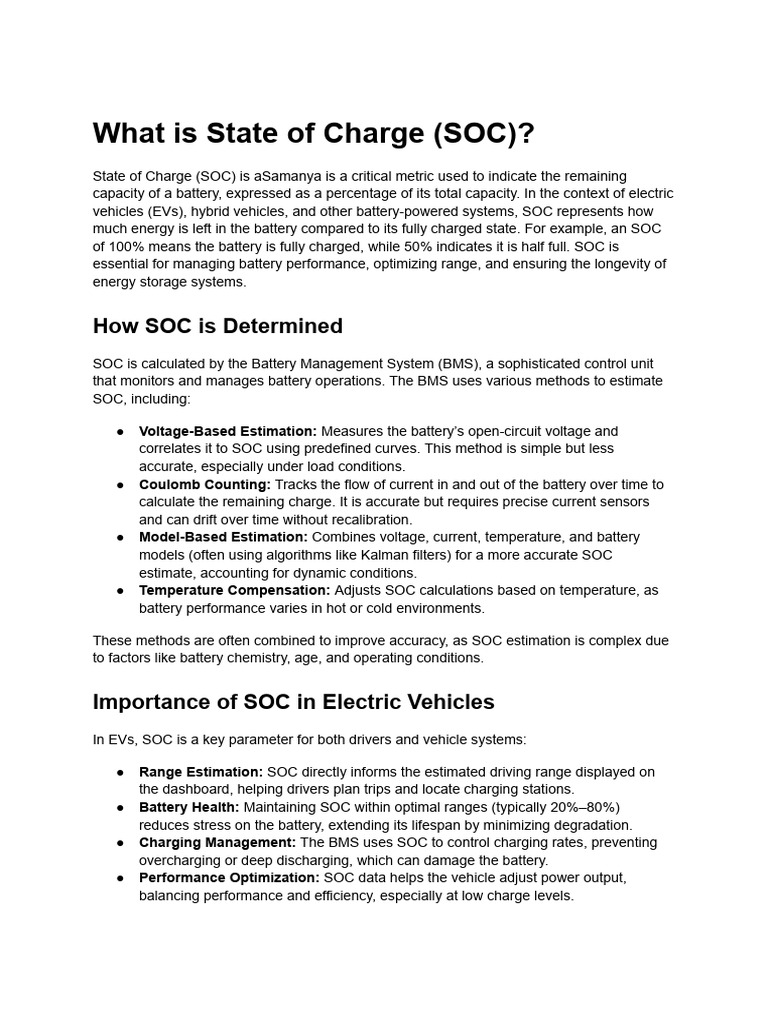 What is State of Charge (SOC) | PDF | Electricity | Electric Power