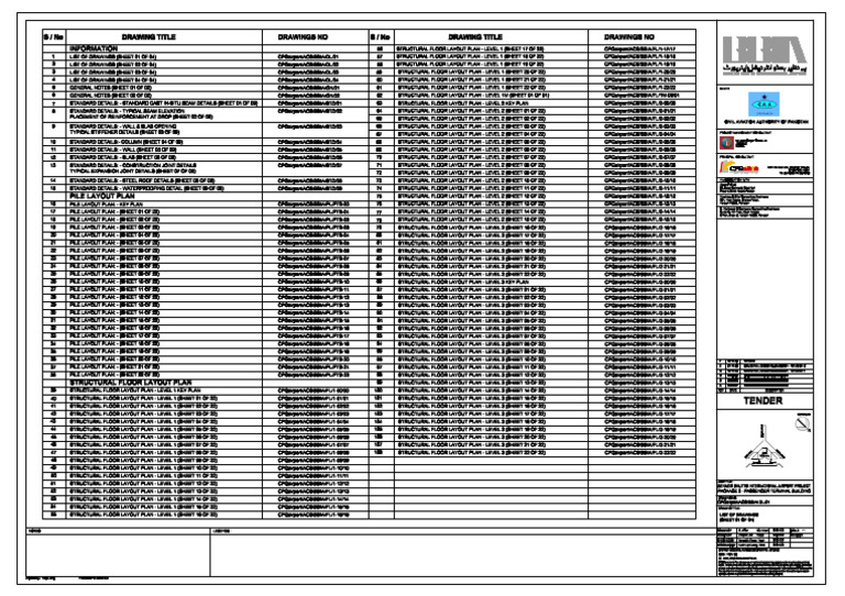 001 Drawing List-Sheet 01 | PDF