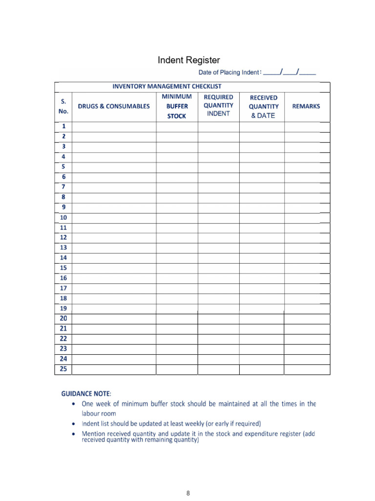 Indent Register | PDF