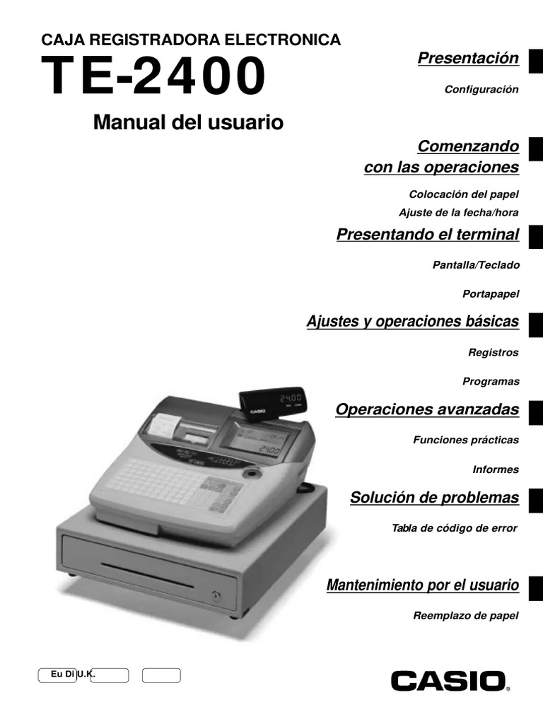 Manual Casio TE-2400 (Español - 114 Páginas) | PDF