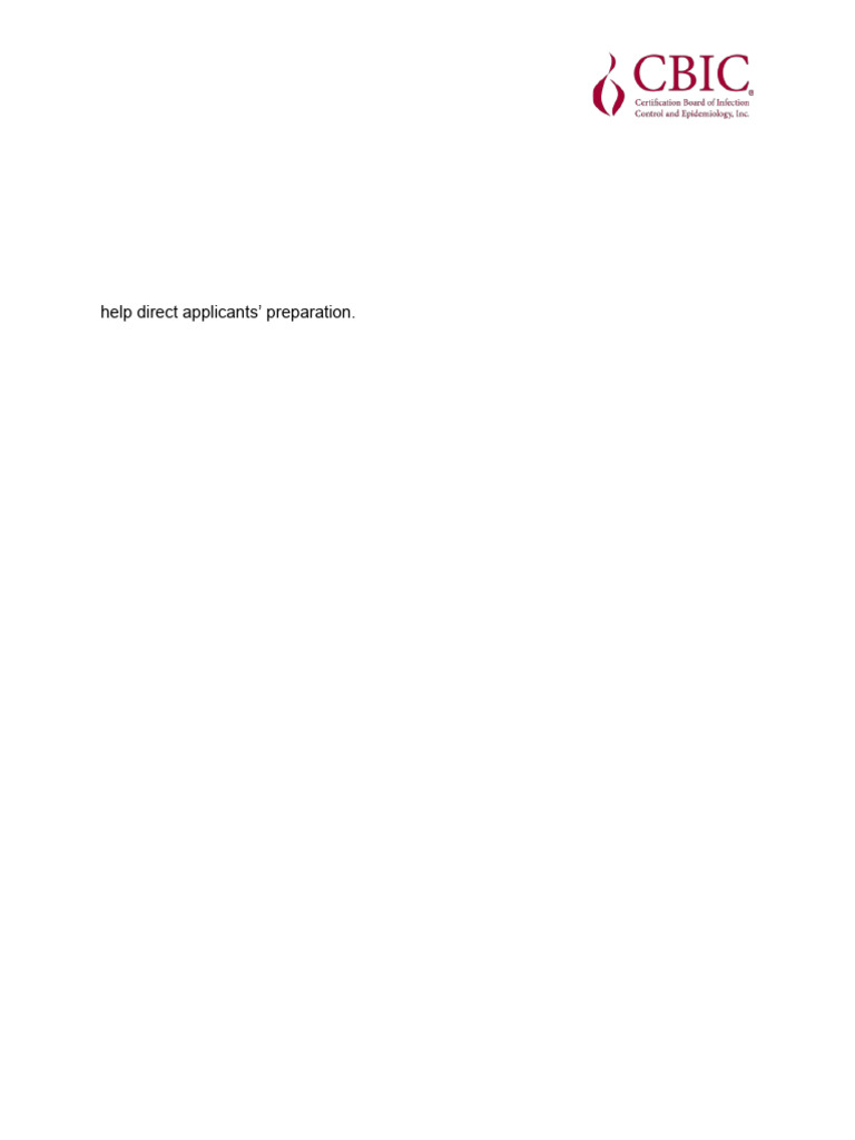 2021 CIC Examintion Content Outline1 | PDF | Infection | Health Care