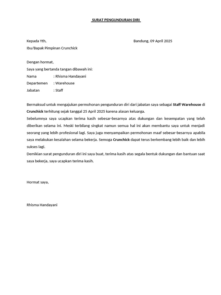 Surat Resign | PDF