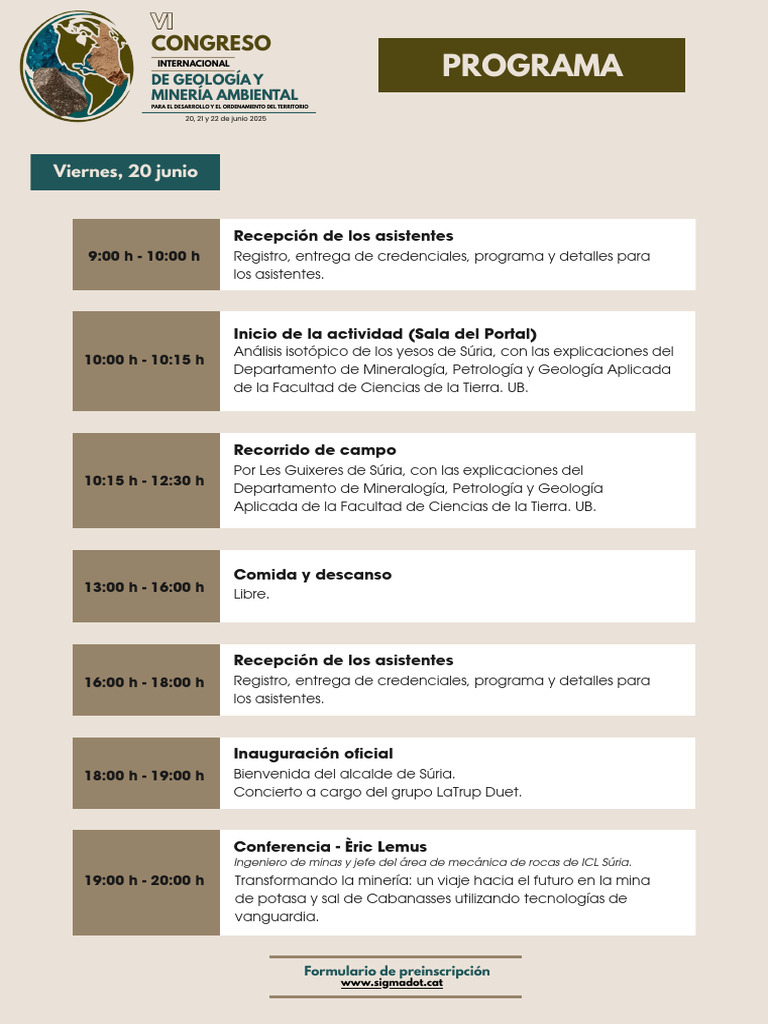 programa_congreso_suria_definitivo | PDF | Minería | Minerales