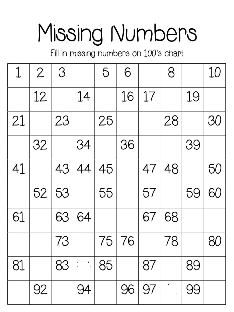 Missing Numbers | PDF