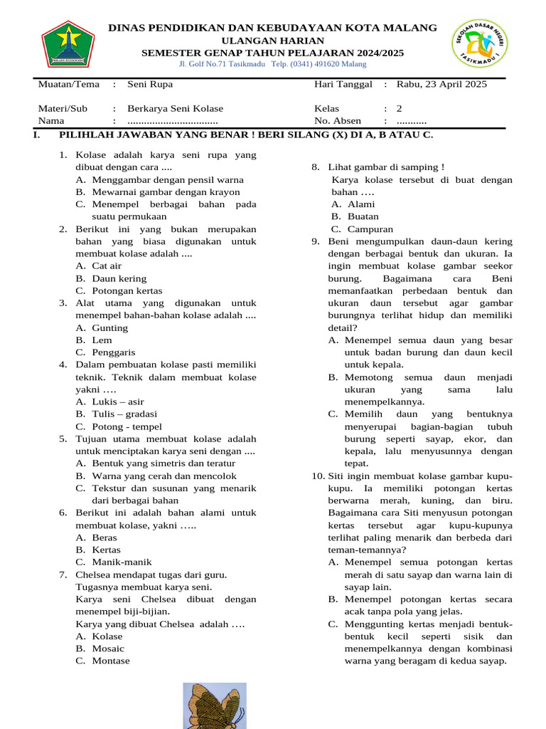 Penilaian Sumatif Ii Seni Rupa | PDF