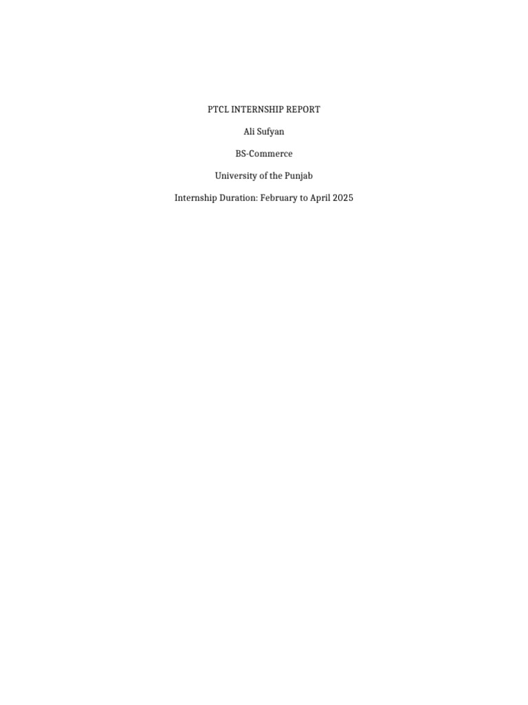 PTCL Internship Report Overview | PDF