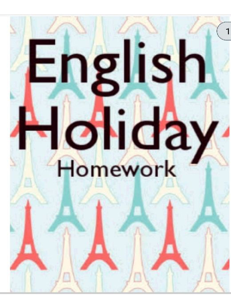 English Holiday Homework (U.K.G) | PDF