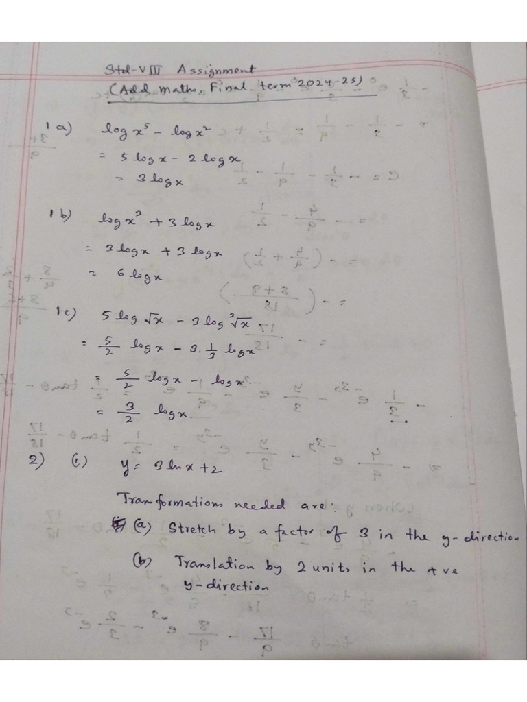 Std-Viii Add Maths Assignment Solution | PDF