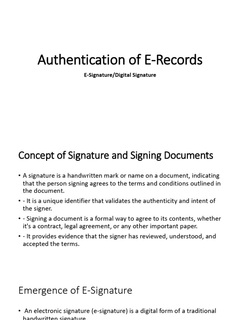 Authentication of Electronic Records | PDF | Key (Cryptography ...