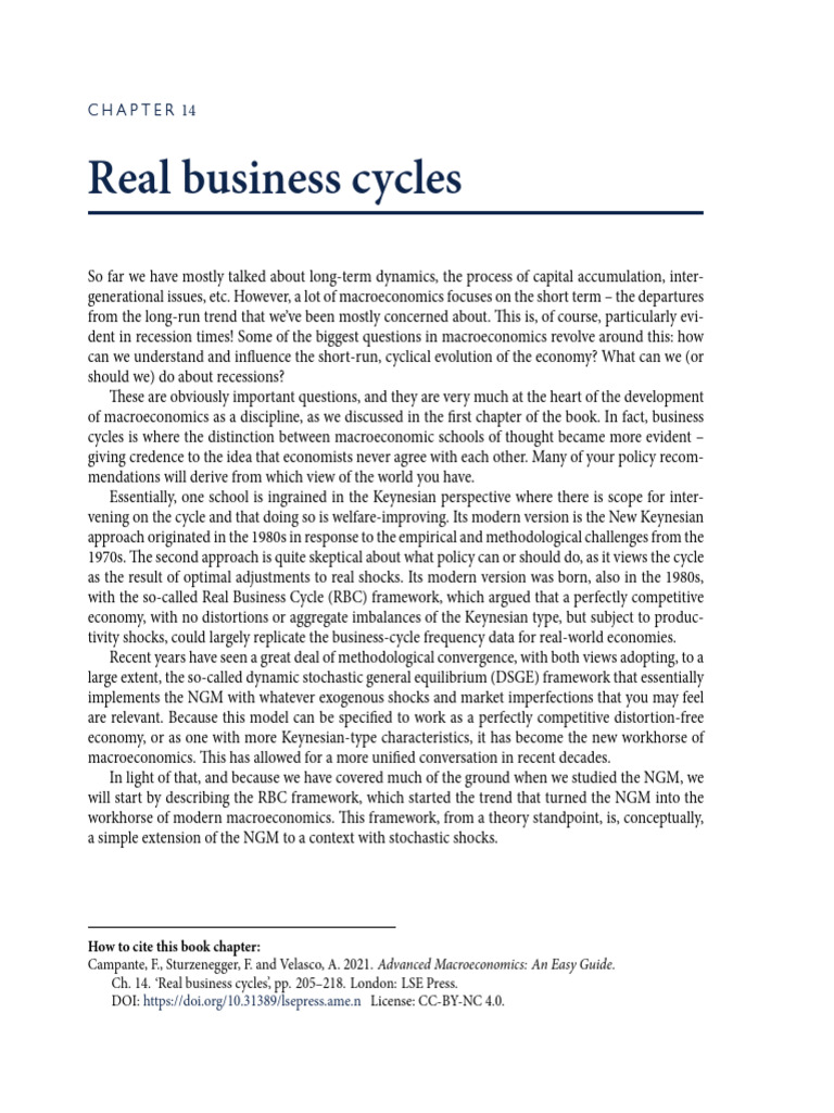 Advanced Macroeconomics 18 Real Business Cycles | PDF | Macroeconomics ...