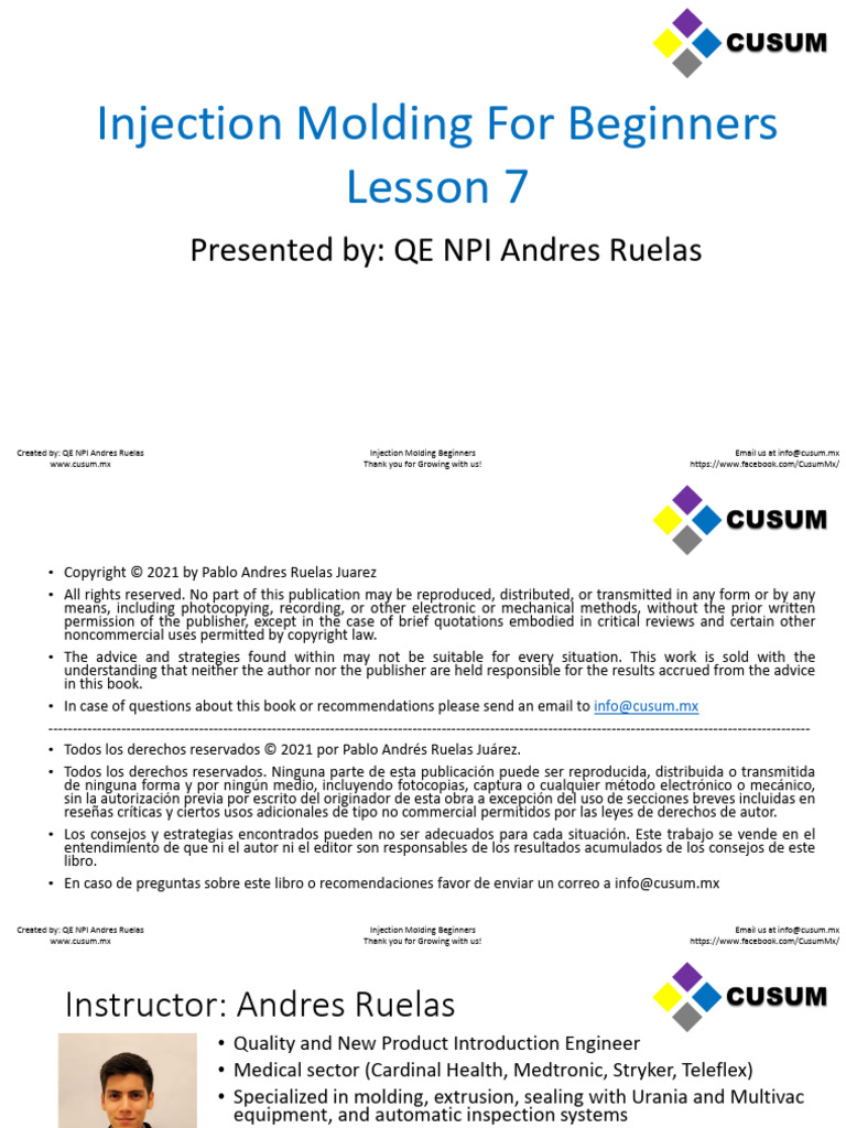 Module 1 - Injection Molding Lesson 7 | PDF | Process Engineering