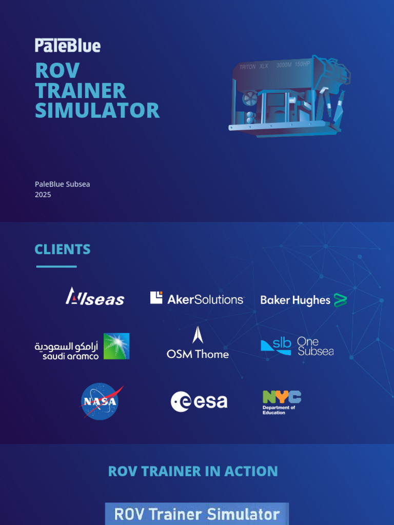 PaleBlue ROV Trainer Simulator 2025.1 | PDF