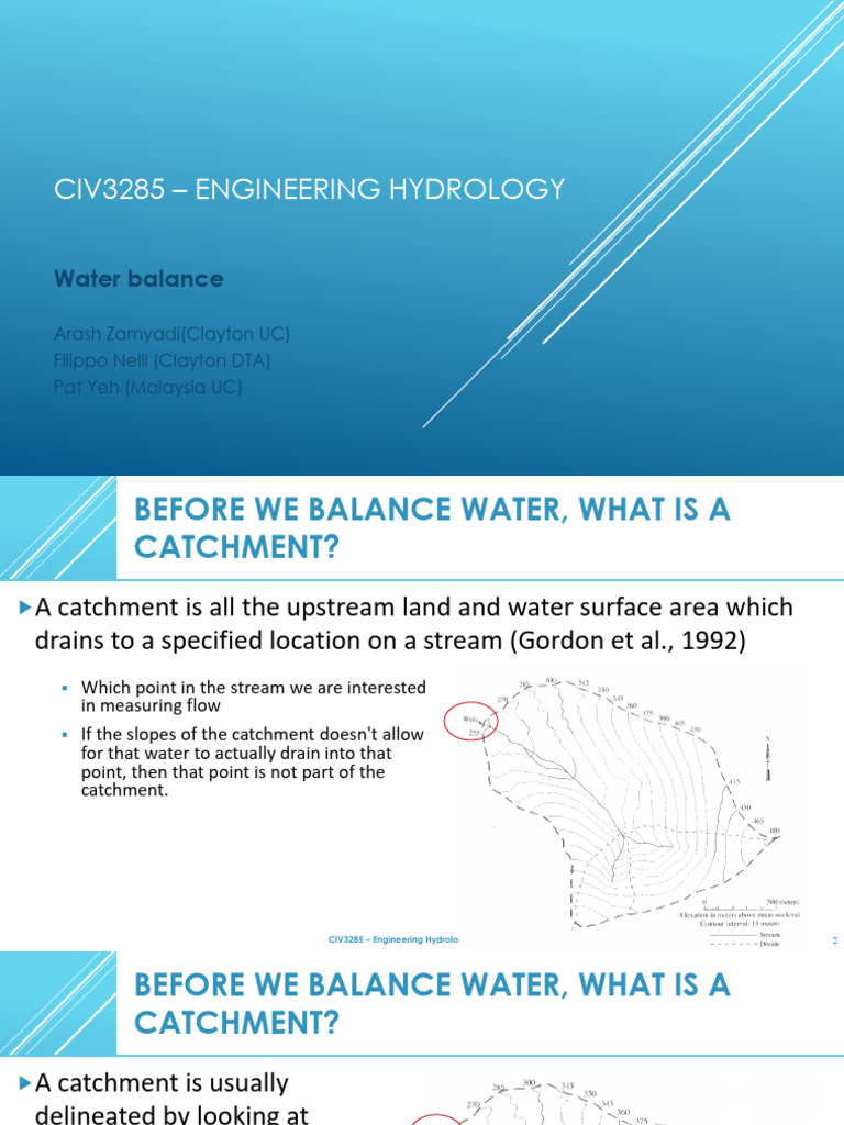 Catchment Water Balance in Hydrology | PDF | Surface Runoff | Hydrology