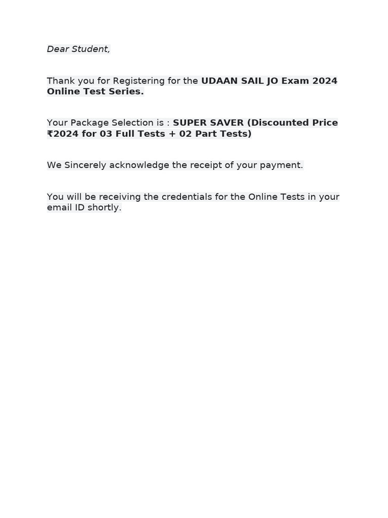 Payment Received Mailer | PDF