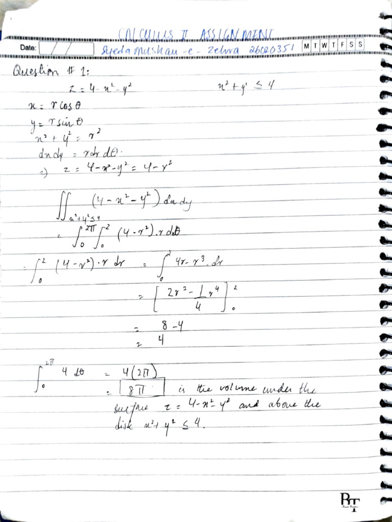 Cal2 Finalassignment 26020351 | PDF