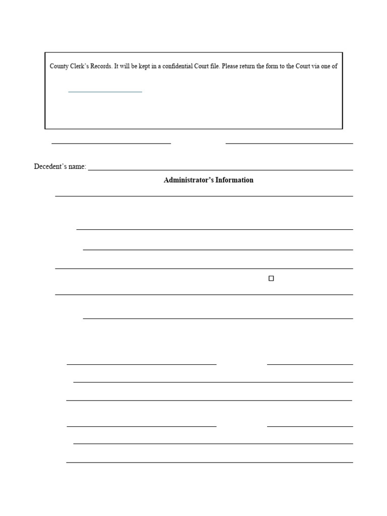 Executor Administrator General Information Sheet | PDF