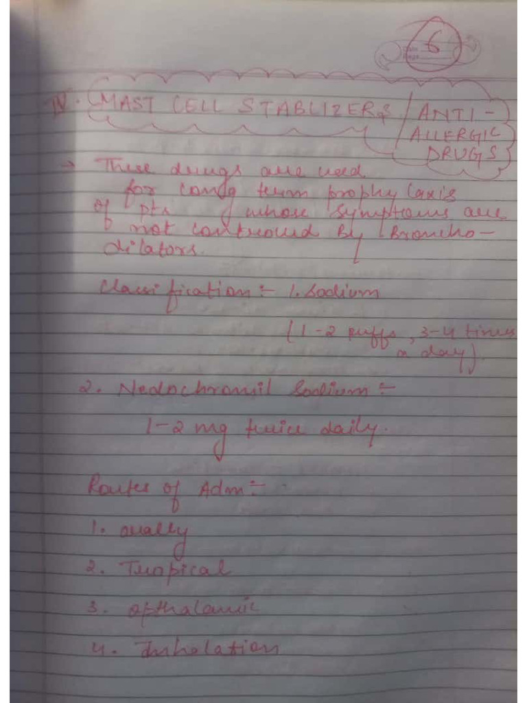 Mast Cell Stabilizers | PDF