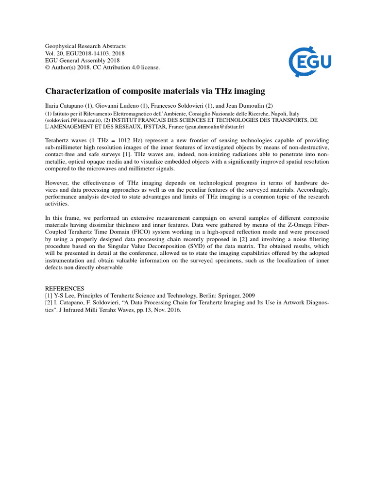 Characterization of Composite Materials Via THZ Imaging | PDF