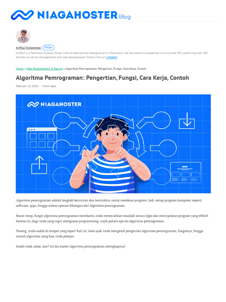 Algoritma Pemrograman - Pengertian, Fungsi, Cara Kerja, Contoh | PDF