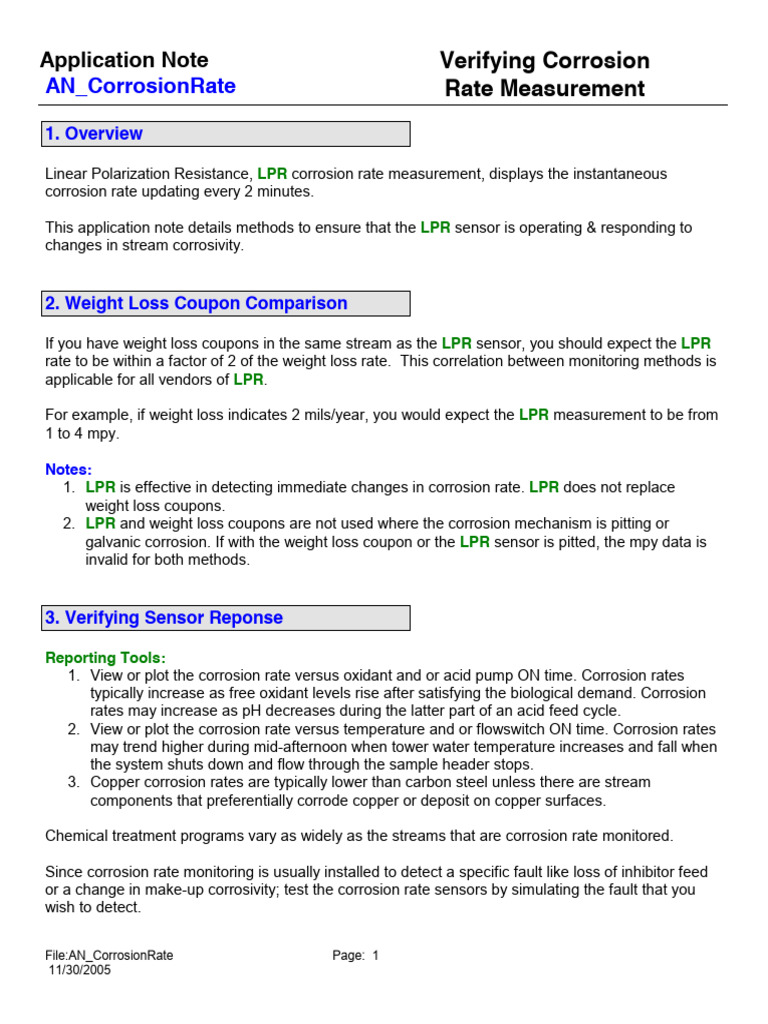 Verifying Corrosion Rate Measurement | PDF | Corrosion | Mechanical ...