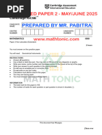 IGCSE Maths Formula Sheet 2026 | PDF