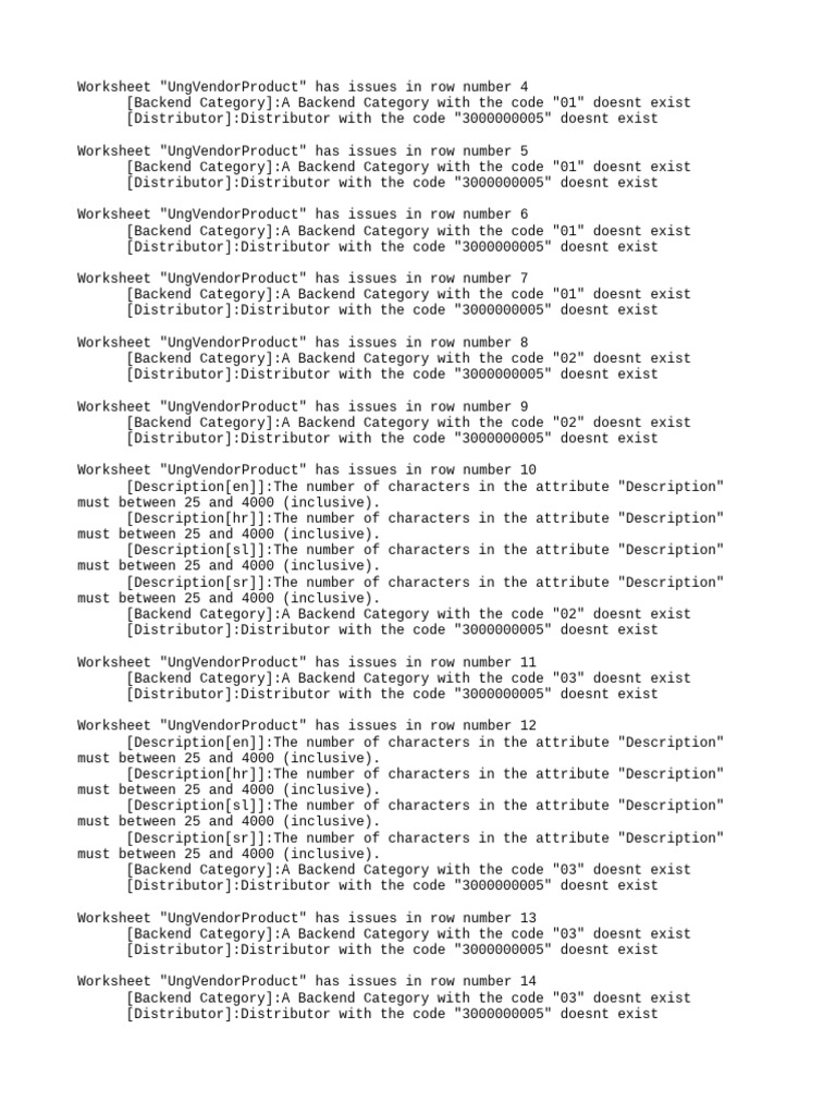 Excel Validation Report | PDF