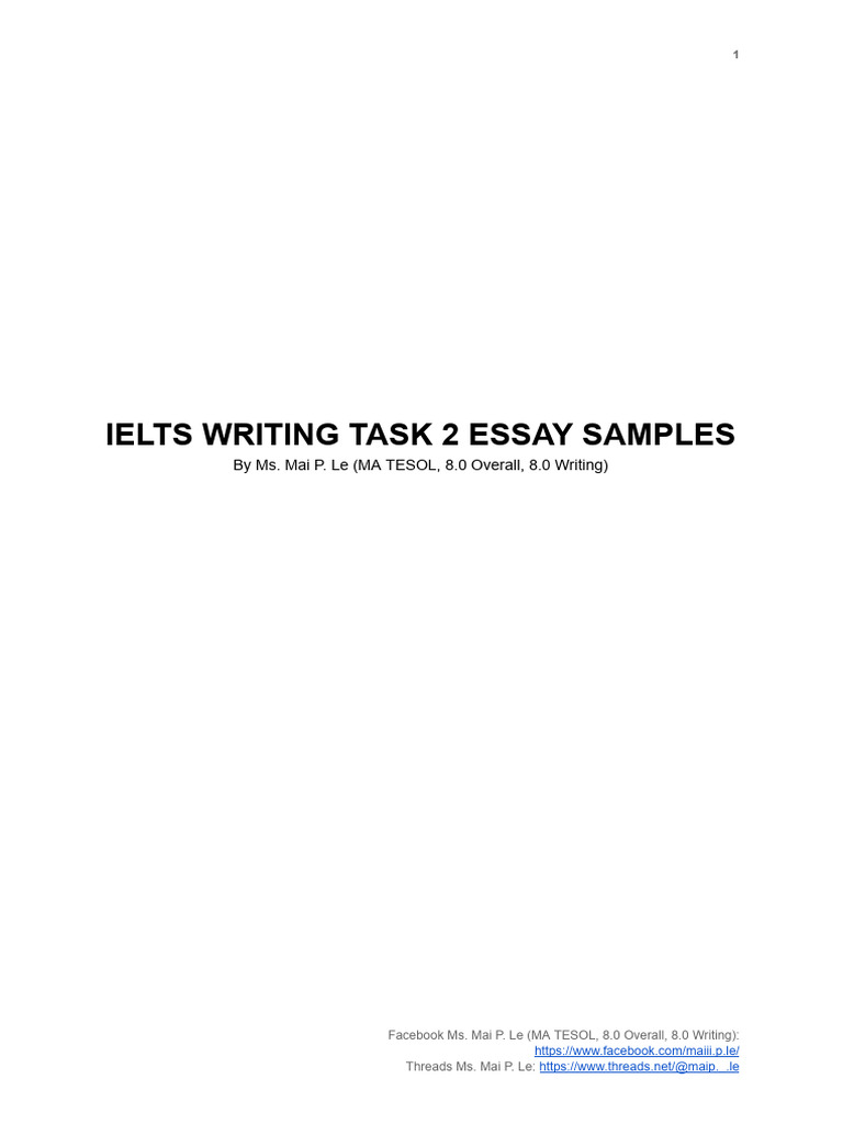 IELTS Writing Task 2 essay samples | PDF