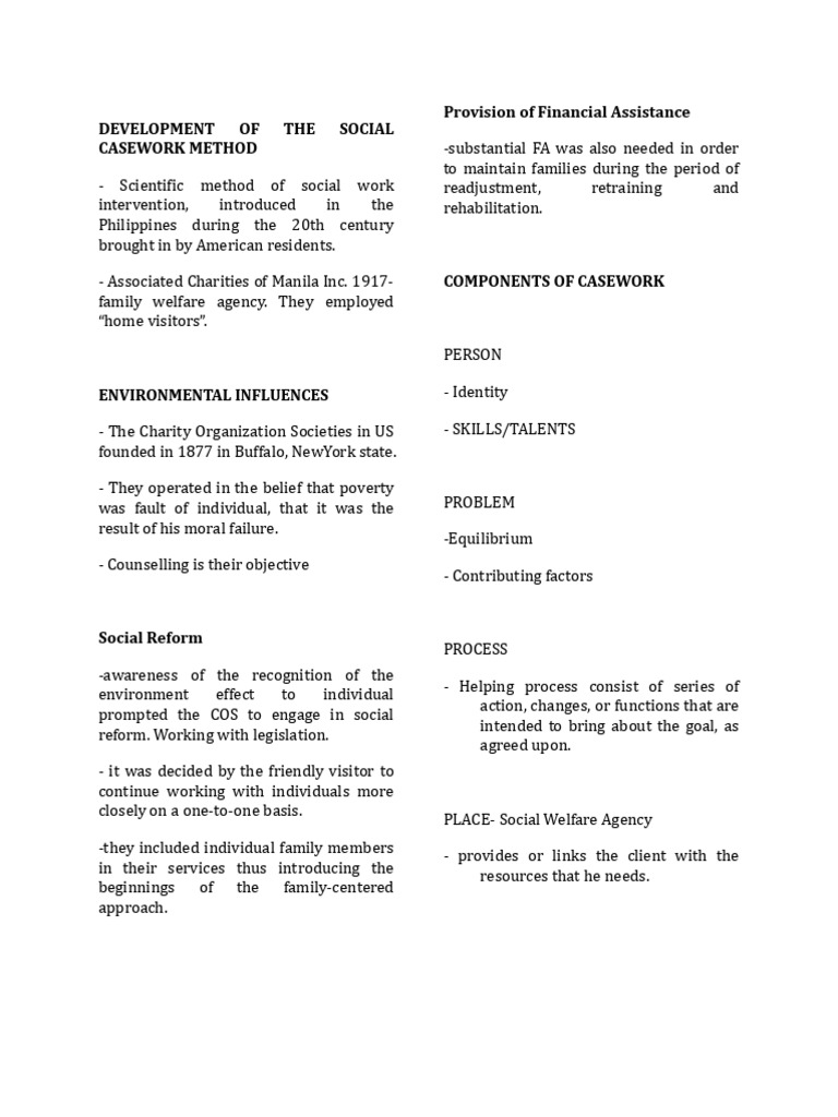 Development of The Social Casework Method | PDF | Psychology ...