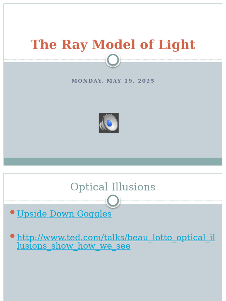 The Ray Model of Light and Ray Diagrams | PDF | Mirror | Light
