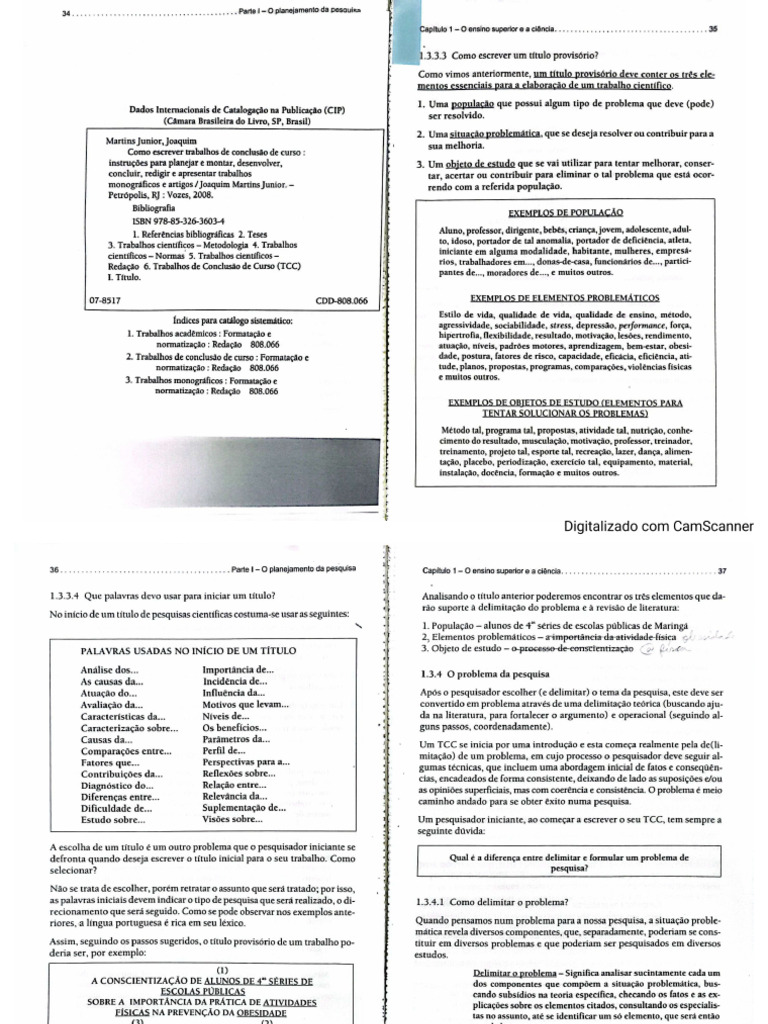 JUNIOR, 2008.como Elaborar Prob - Pesquisa | PDF