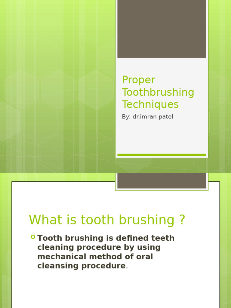 Tooth Brushing Technique | PDF