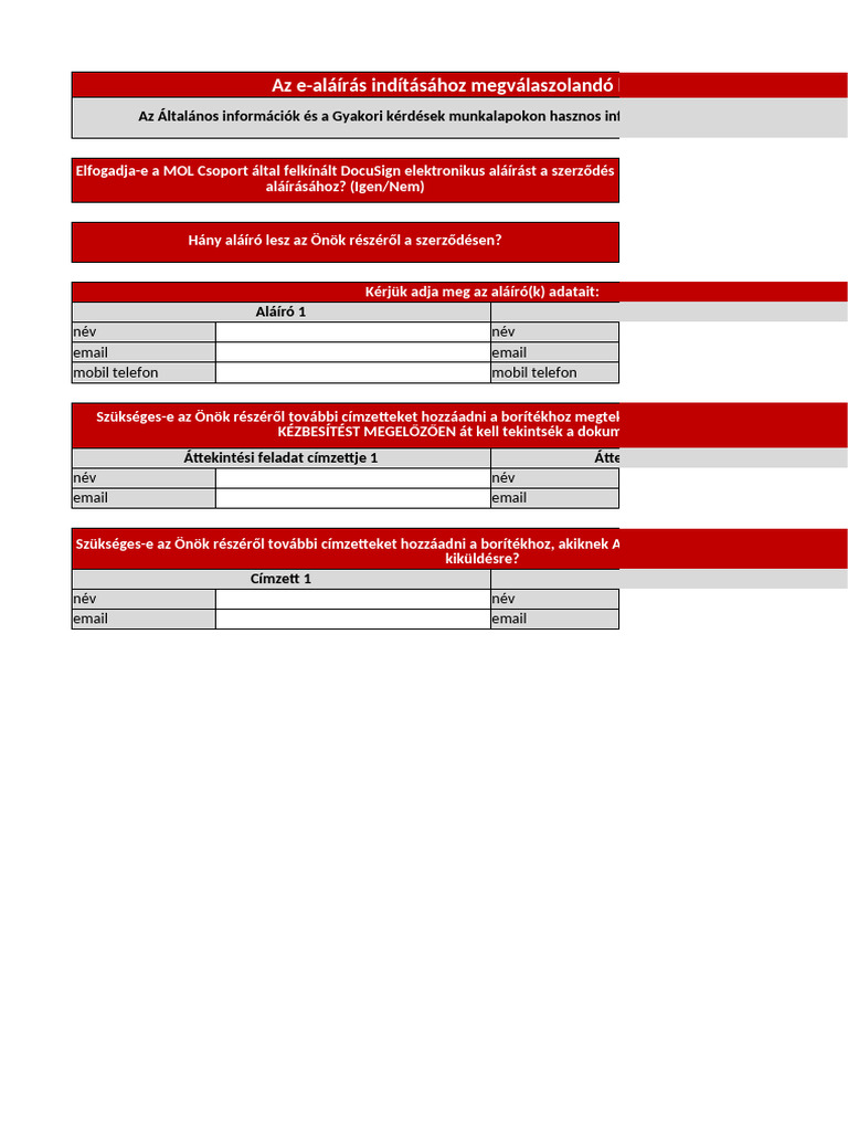 Supplier Questionnaire - HU | PDF