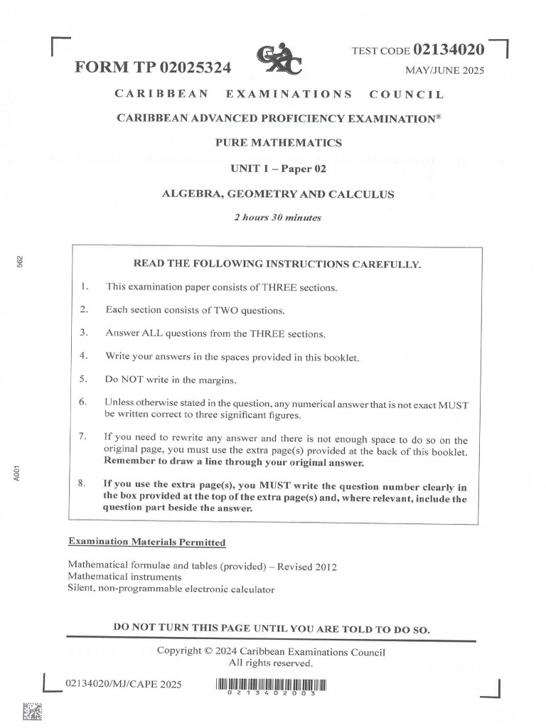 Pure Math Unit 1 | PDF