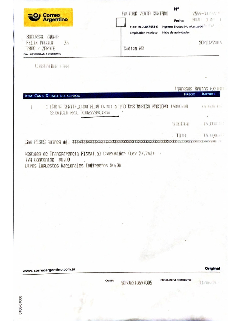 Comprobante Correo Envío Contrato | PDF