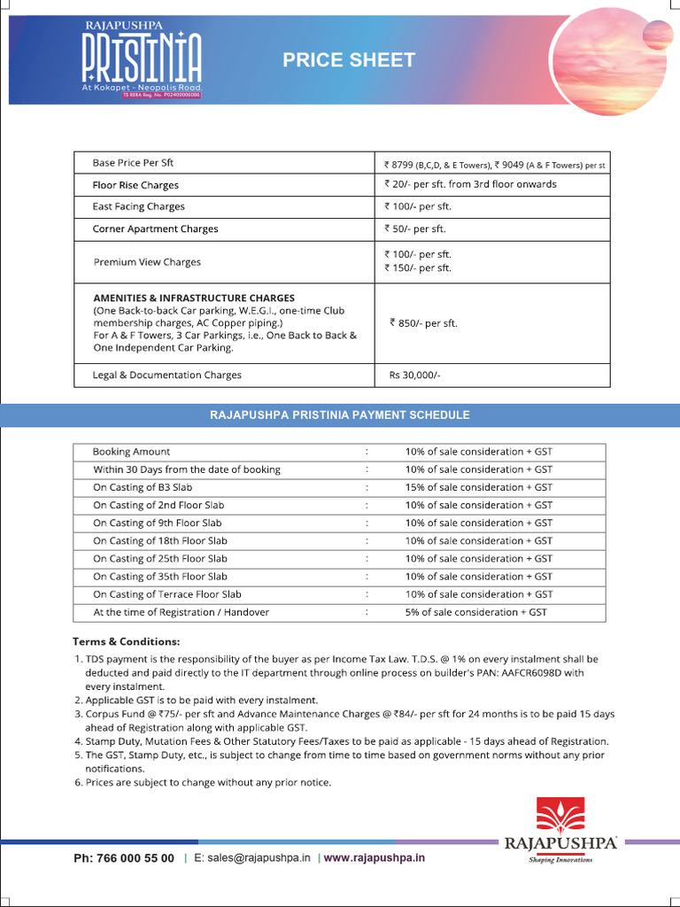 Rajapuspha pricesheet | PDF