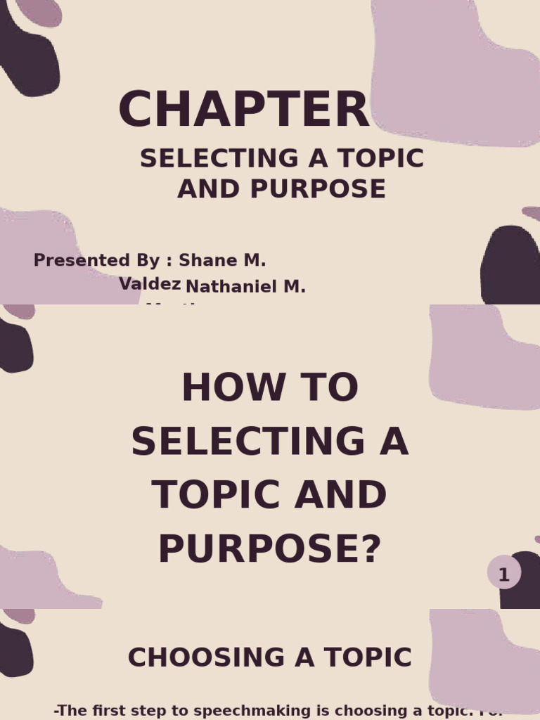 Chapter 4 Selecting A Topic | PDF | Human Communication