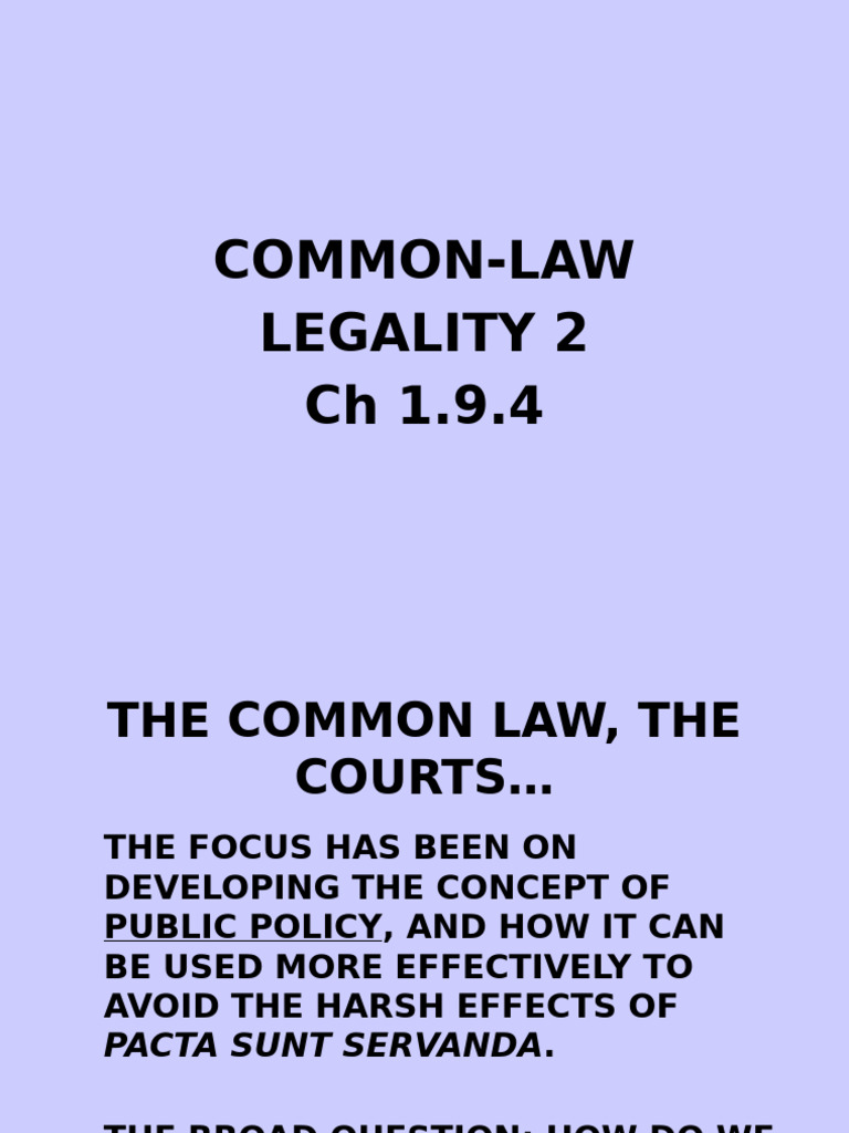 Common-Law Legality 2 | PDF | Public Policy Doctrine | Insurance