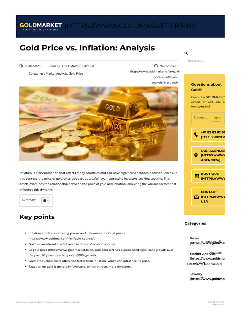 Gold Price and Inflation Analysis | PDF | Inflation | Gold As An Investment
