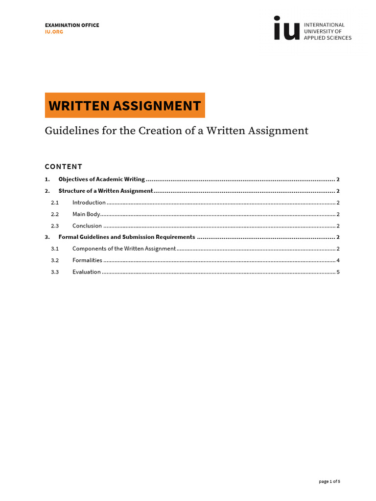 Guidelines - Written Assignment | PDF | Argument | Citation