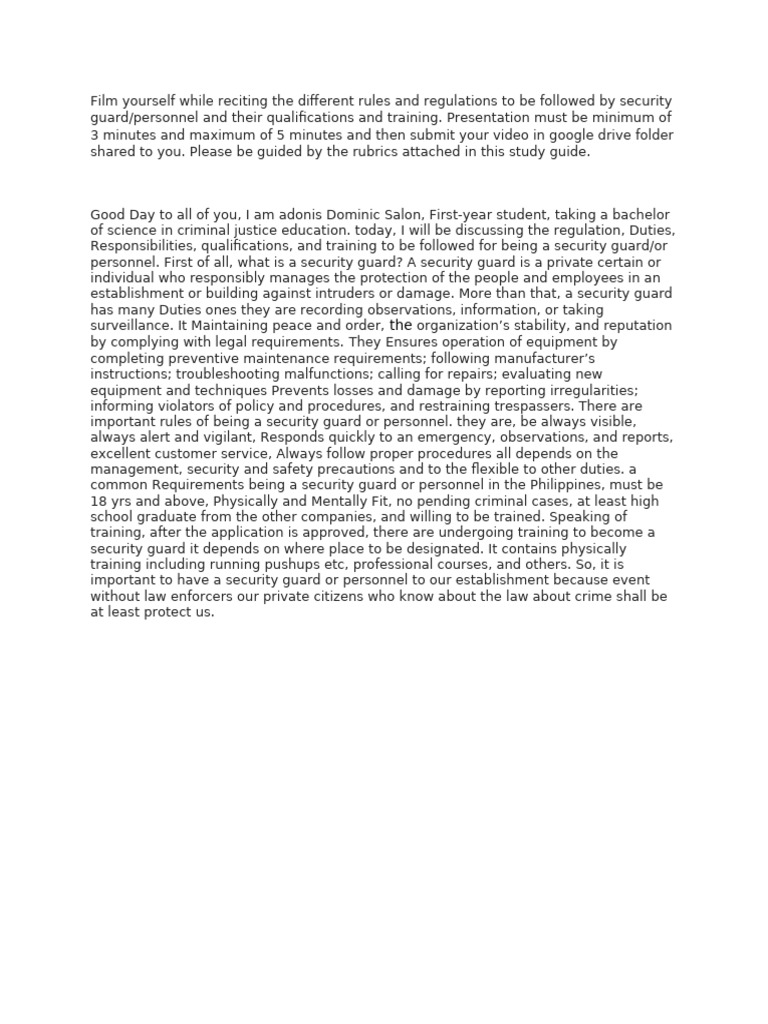 Security Guard | PDF
