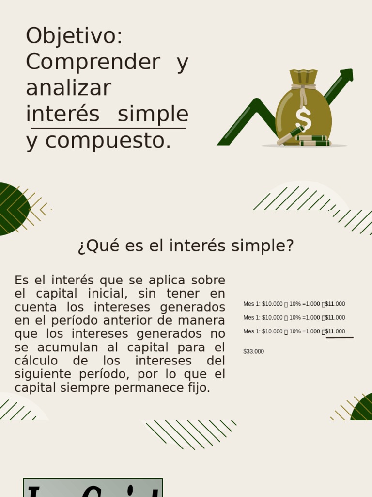 Interés Simple y Compuesto: Guía Práctica | PDF | Interés | Interés ...