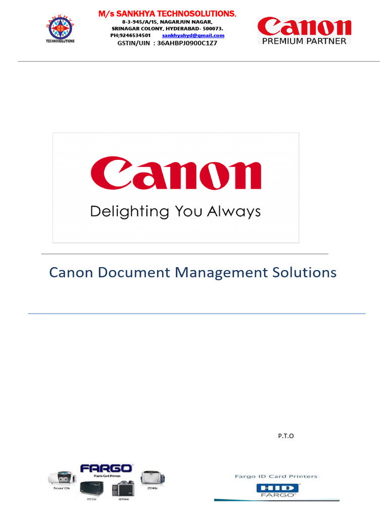 Revised Quote For CANON IR 2925 - SAI PAVANI CONSTRUCTIONS | PDF | Printer (Computing) | Computing